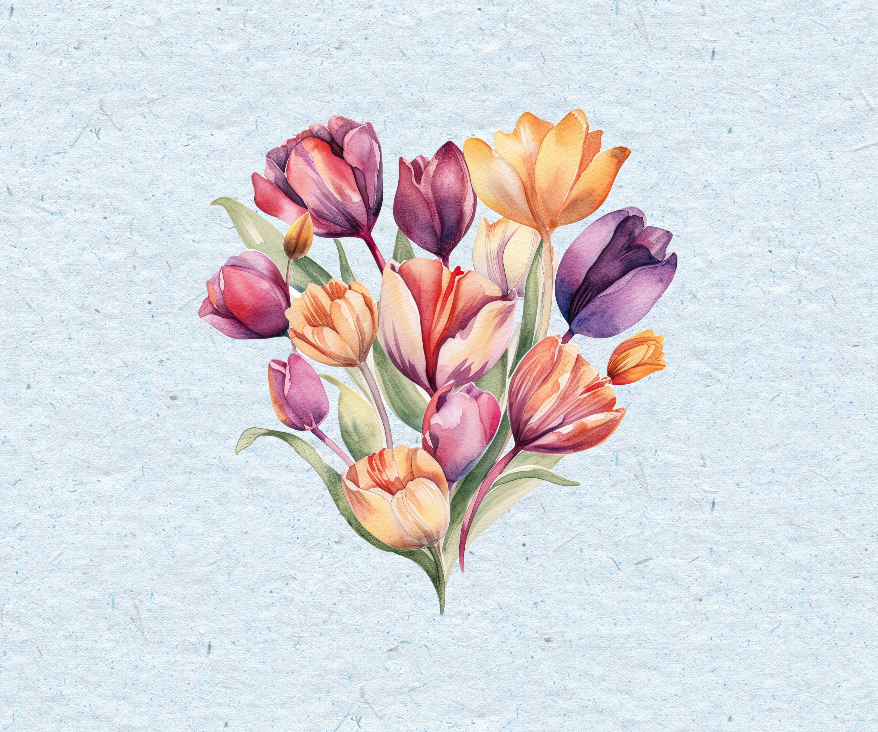 Heart-shaped Tulip PNG Clipart - Watercolor Spring Floral Bouquets for ...