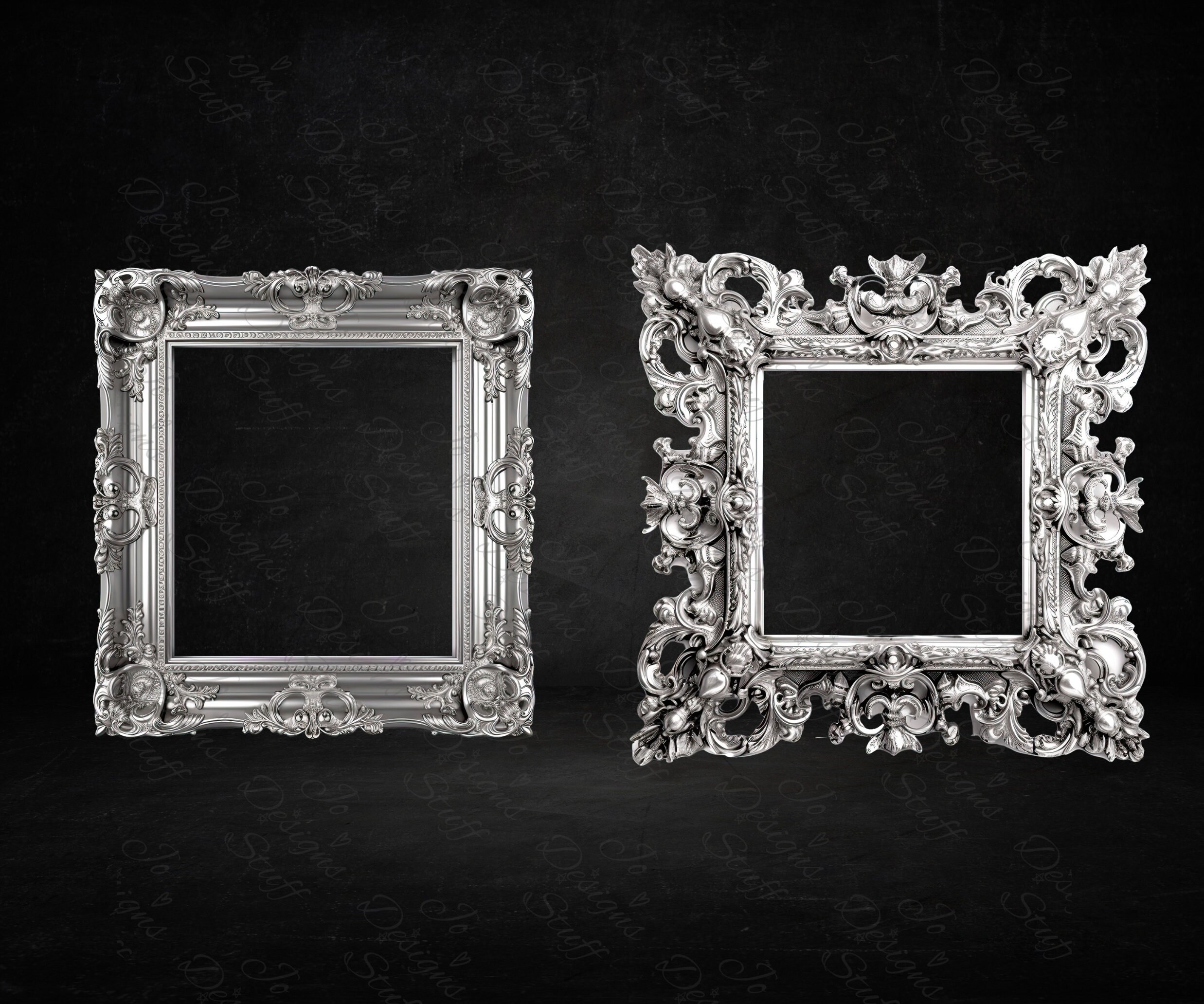Antique Silver Frames - Printable, Digital Downloads, Junk Journal ...