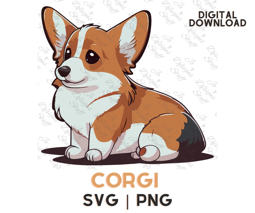 Cartoon Corgi Svg Instant Download, High Resolution Cartoon Corgi ...