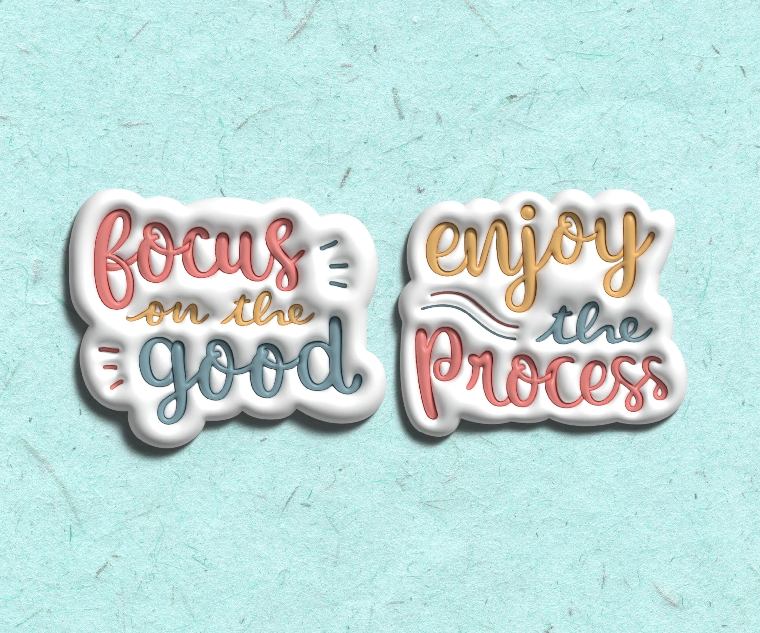 3D Inspirational Quotes Png Stickers for Digital Notebooks, 20 Colorful ...