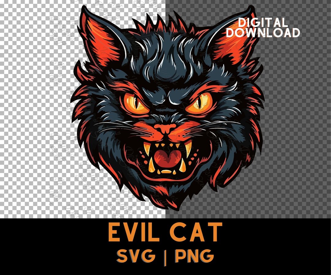 Black Cat Svg, Angry Cat Svg, Devil Cat Svg, Grumpy Cat Svg, Spooky Cat ...