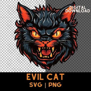 Black Cat Svg, Angry Cat Svg, Devil Cat Svg, Grumpy Cat Svg, Spooky Cat ...