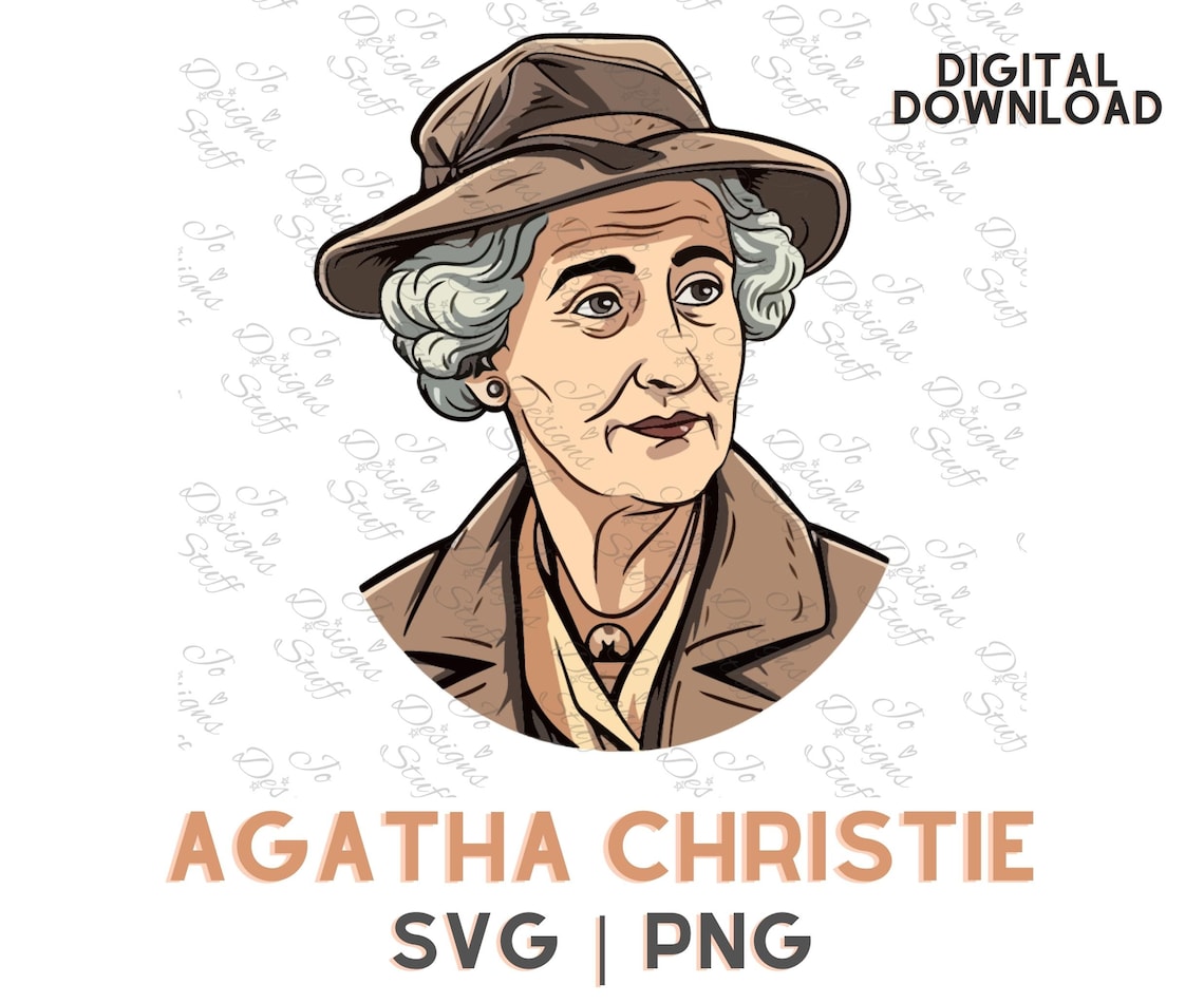 Agatha Christie Svg Png, Cartoon Agatha Christie Clipart Vector, Cut ...