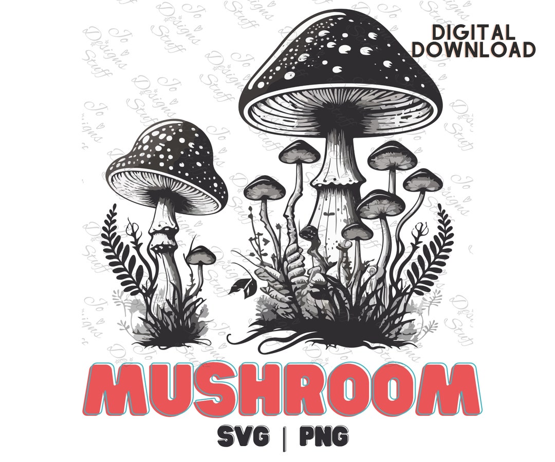 Mushroom Svg, Fungus Svg, Cartoon Mushroom Clipart, Mushroom Cut File ...
