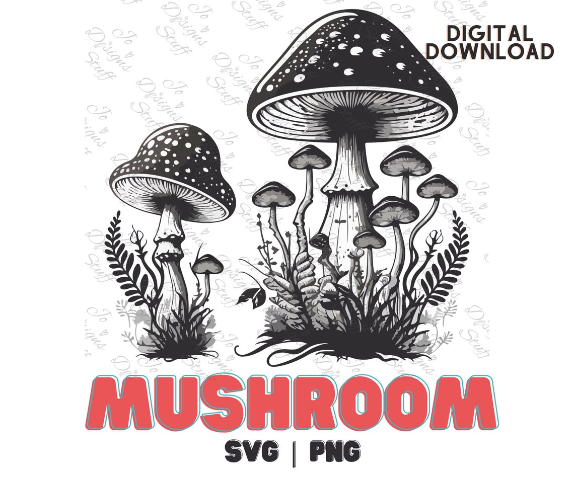 Mushroom Svg, Fungus Svg, Cartoon Mushroom Clipart, Mushroom Cut File ...