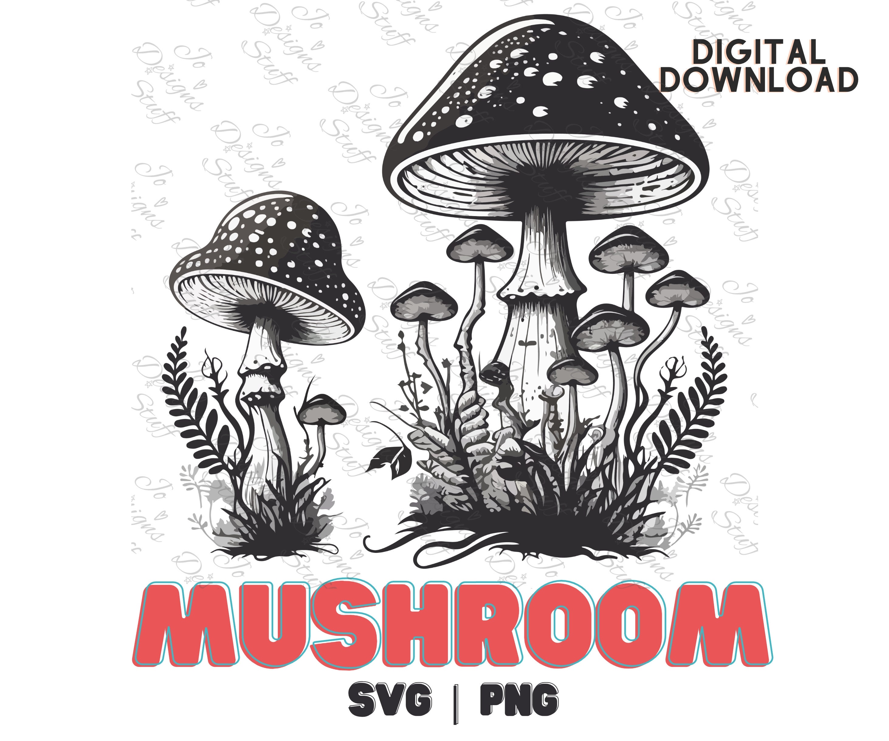Mushroom Svg, Fungus Svg, Cartoon Mushroom Clipart, Mushroom Cut File ...