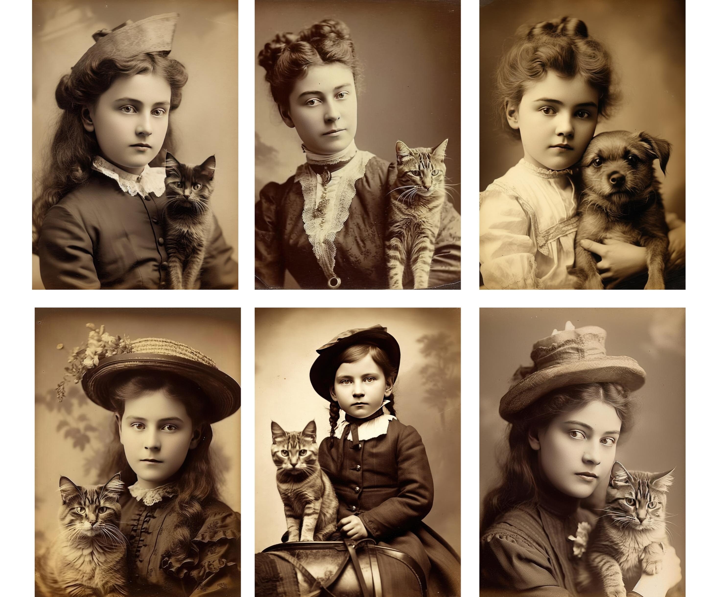 Victorian Old Vintage Photos With Pets Junk Journal - Etsy