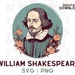 William Shakespeare Svg Png, Cartoon William Shakespeare Clipart Vector ...