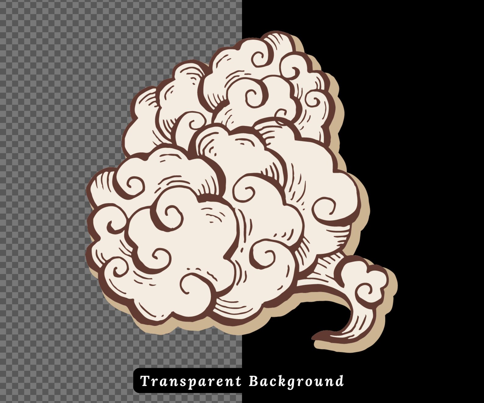 Hand Drawn Asian Cloud Clipart SVG PNG Bundle for Stickers and Art ...