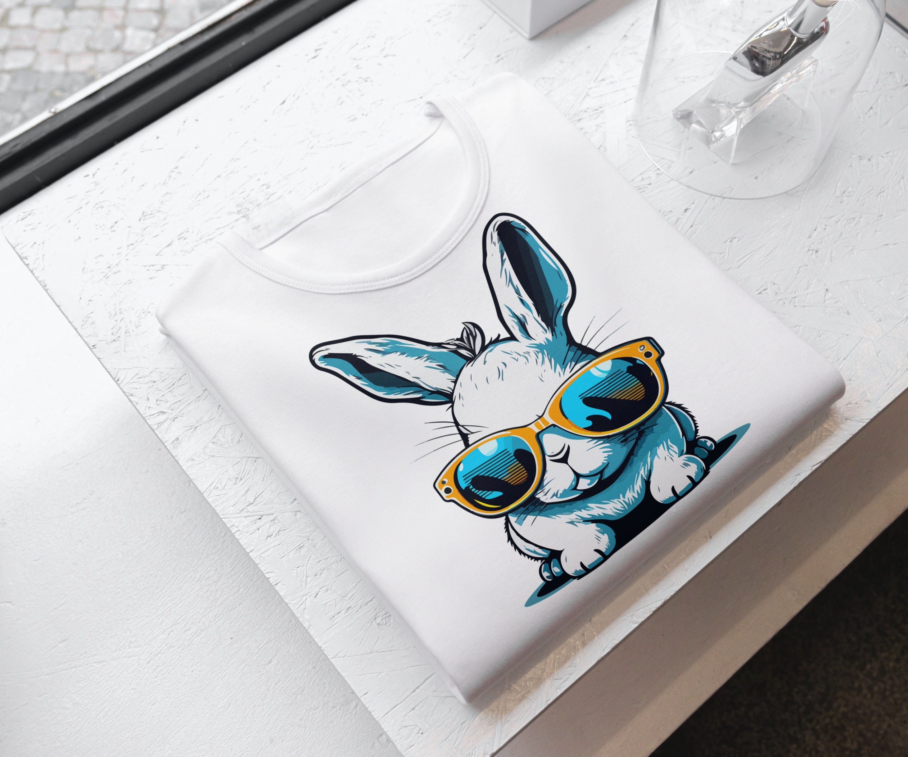 Bunny Svg, Funny Cartoon Bunny With Sunglasses Clipart, Cute Easter ...