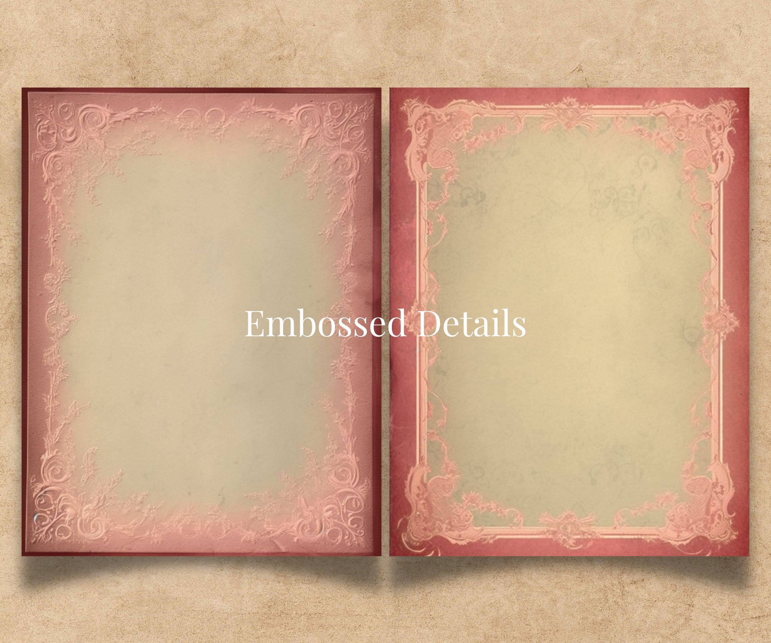 Embossed Junk Journal Paper Set of 10 Paper - Etsy