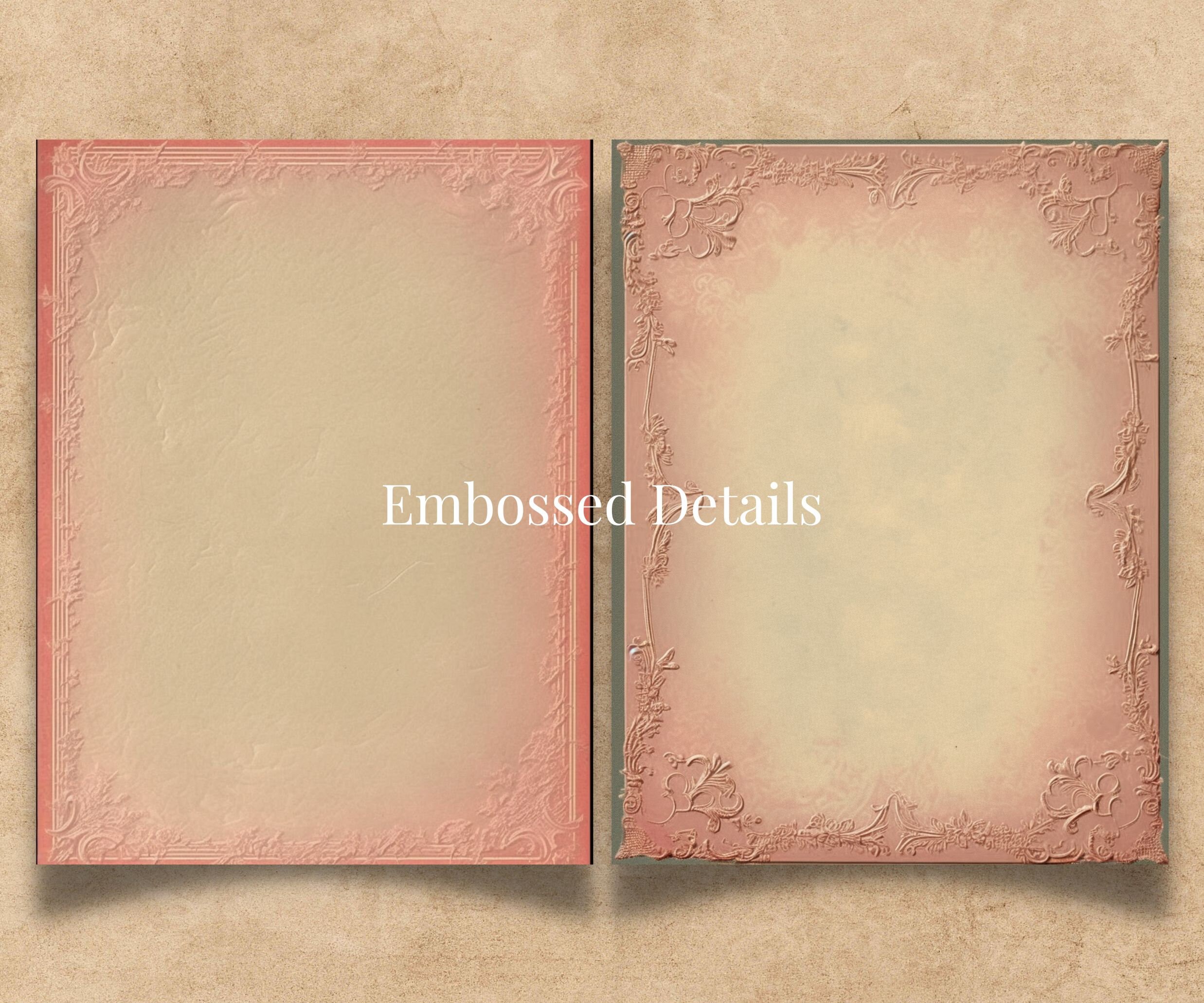 Embossed Junk Journal Paper Set of 10 Paper - Etsy