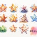 Chubby Star Fish Watercolor Clipart Cute Kawaii Cartoon Sea Stars, Baby ...