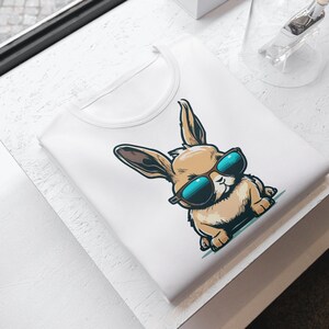 Bunny Svg, Funny Cartoon Bunny With Sunglasses Clipart, Cute Easter ...