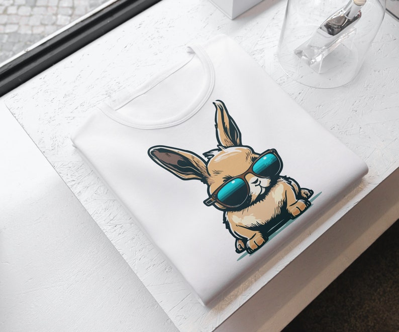 Bunny Svg, Funny Cartoon Bunny With Sunglasses Clipart, Cute Easter ...