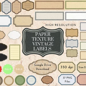 Vintage Labels, Printable High Resolution Paper Texture Vintage Labels ...