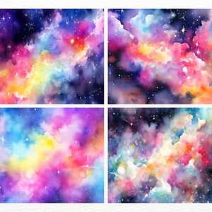 Watercolor Space Clipart - Planet Pngs, Nebula Backgrounds & Galaxy Art ...