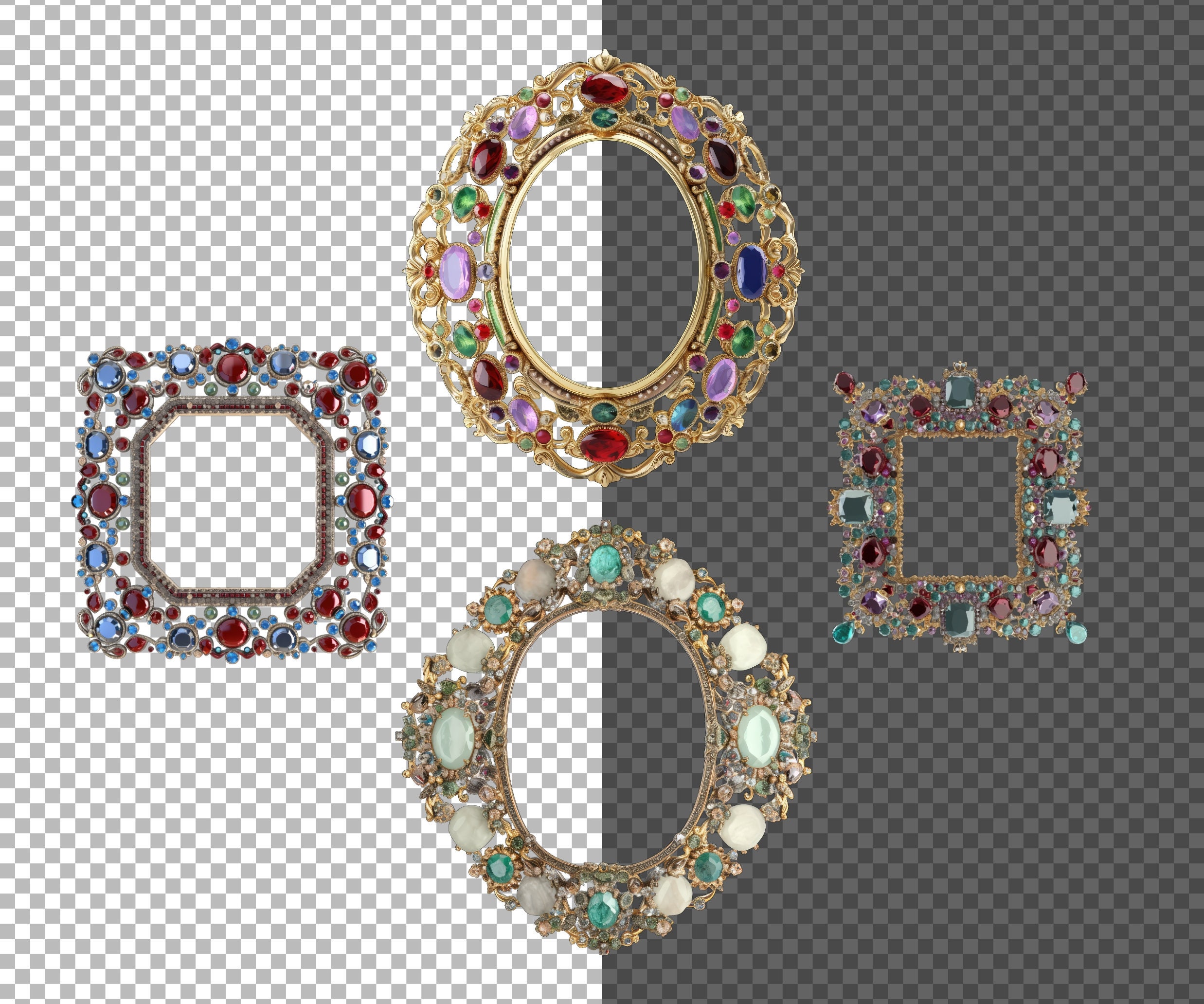Gemstone & Jewelry Frames Printable Elegant Frames Junk - Etsy