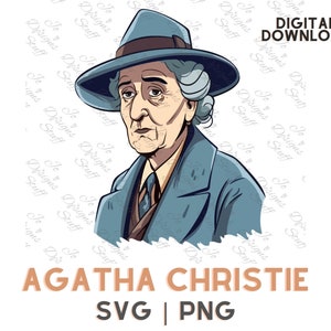 Agatha Christie Svg Png, Cartoon Agatha Christie Clipart Vector, Cut ...