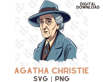 Agatha Christie Svg Png, Cartoon Agatha Christie Clipart Vector, Cut ...