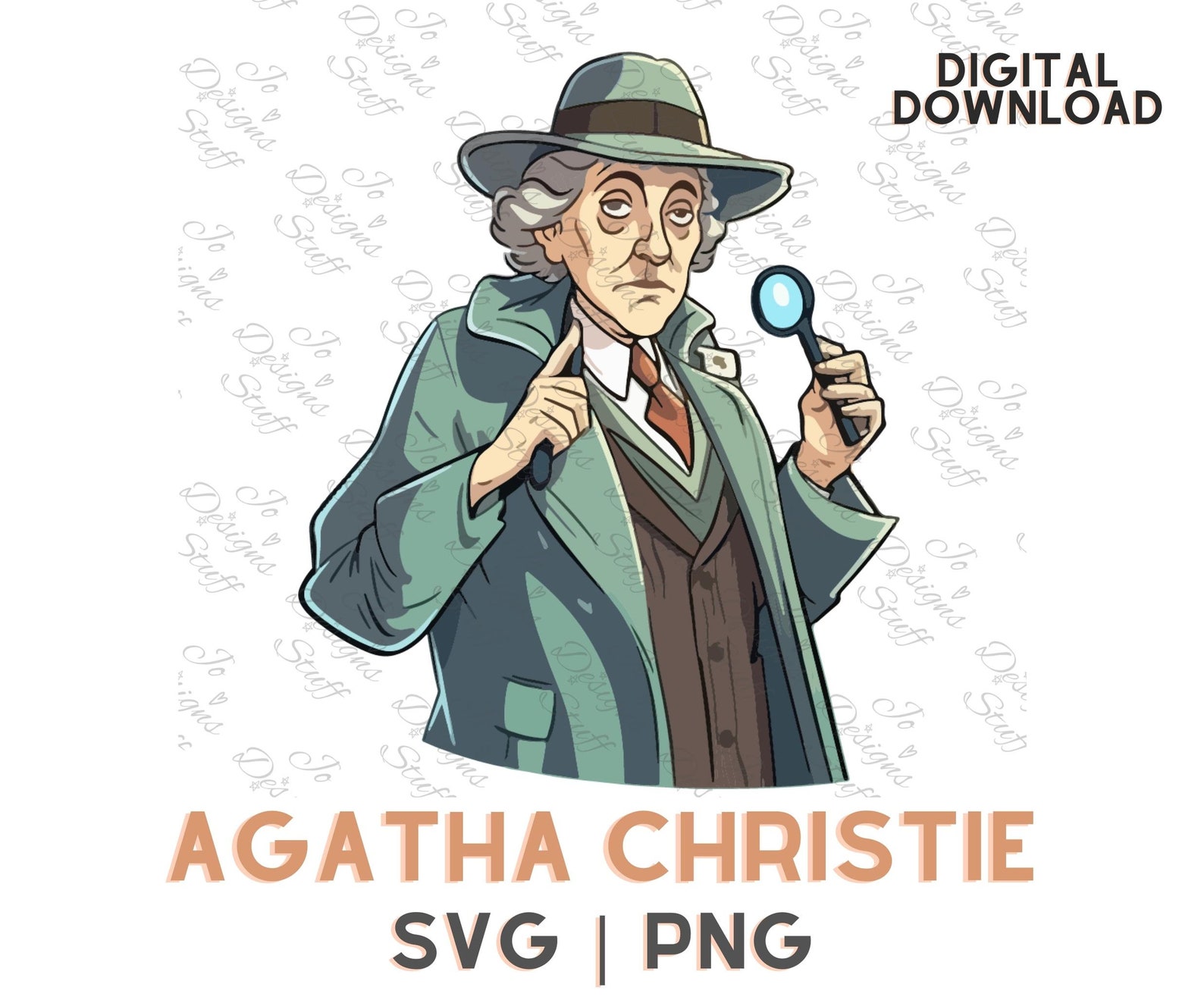 Agatha Christie Svg Png, Cartoon Agatha Christie Clipart Vector, Cut ...