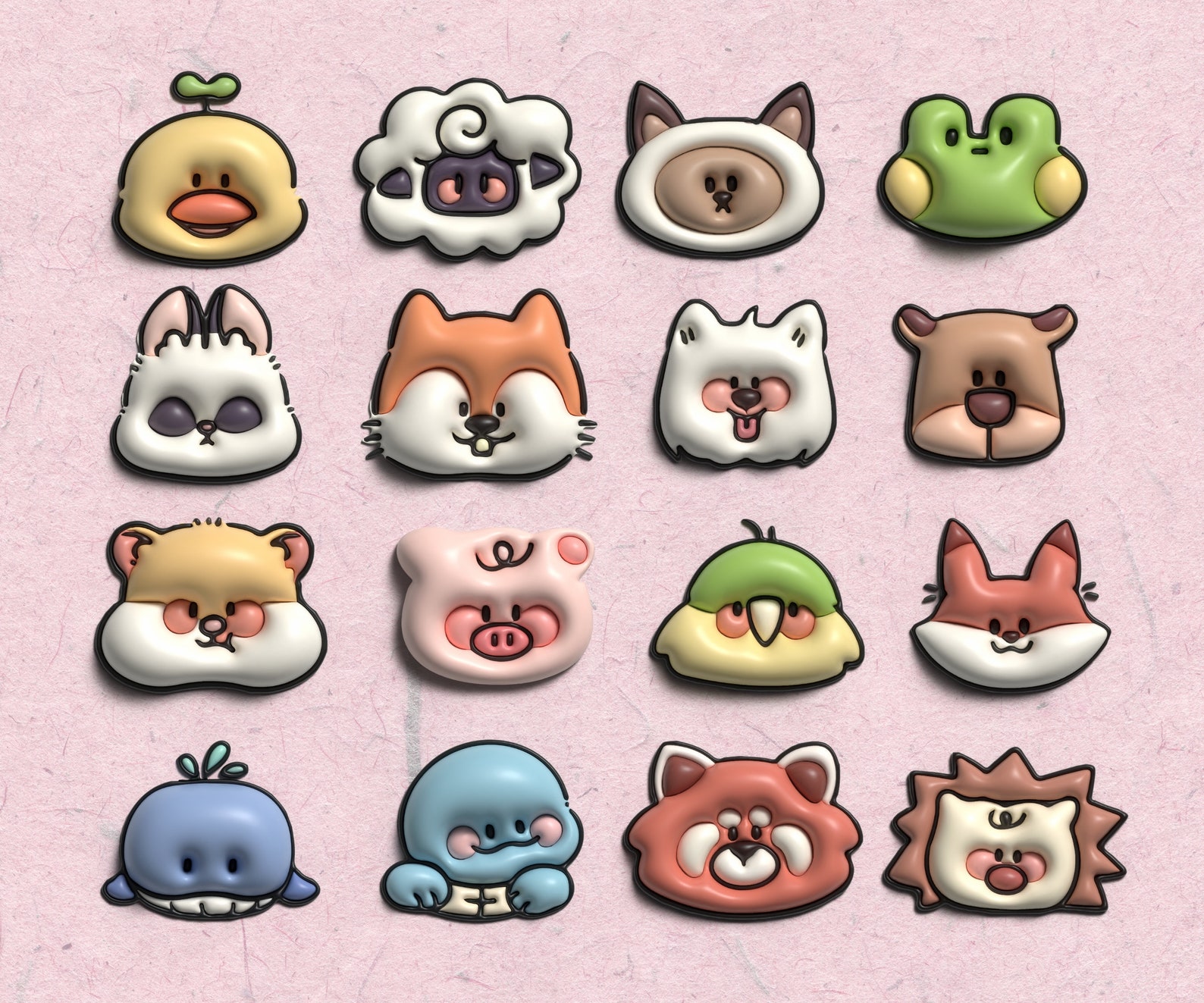 3D Animal Stickers for Digital Notebooks, 57 Colorful Realistic Cute ...