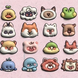 3D Animal Stickers for Digital Notebooks, 57 Colorful Realistic Cute ...