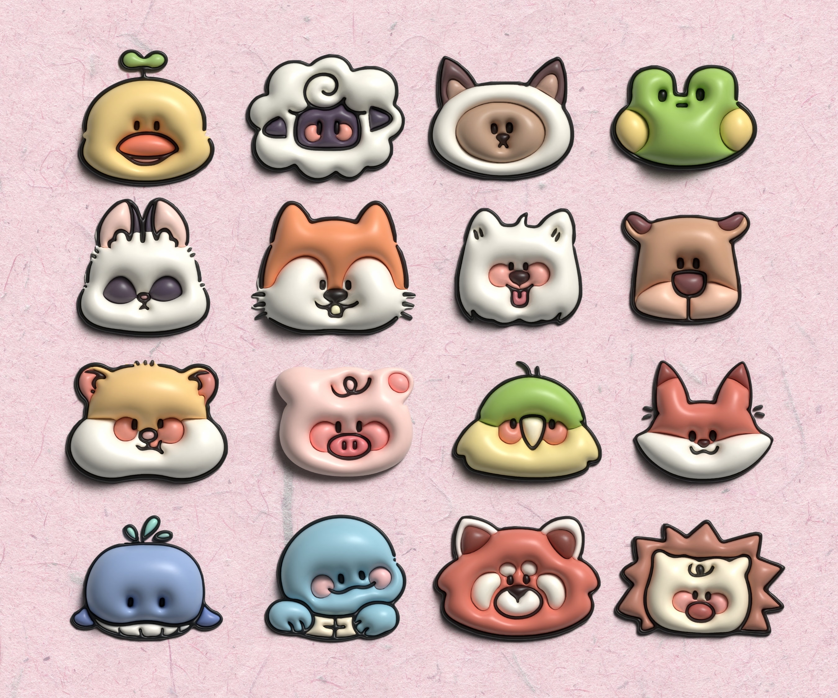 3D Animal Stickers for Digital Notebooks, 57 Colorful Realistic Cute ...