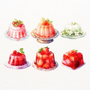 Jello Cliparts, Cute Jelly Clipart,watercolor Jello,floral Jello,herbal ...