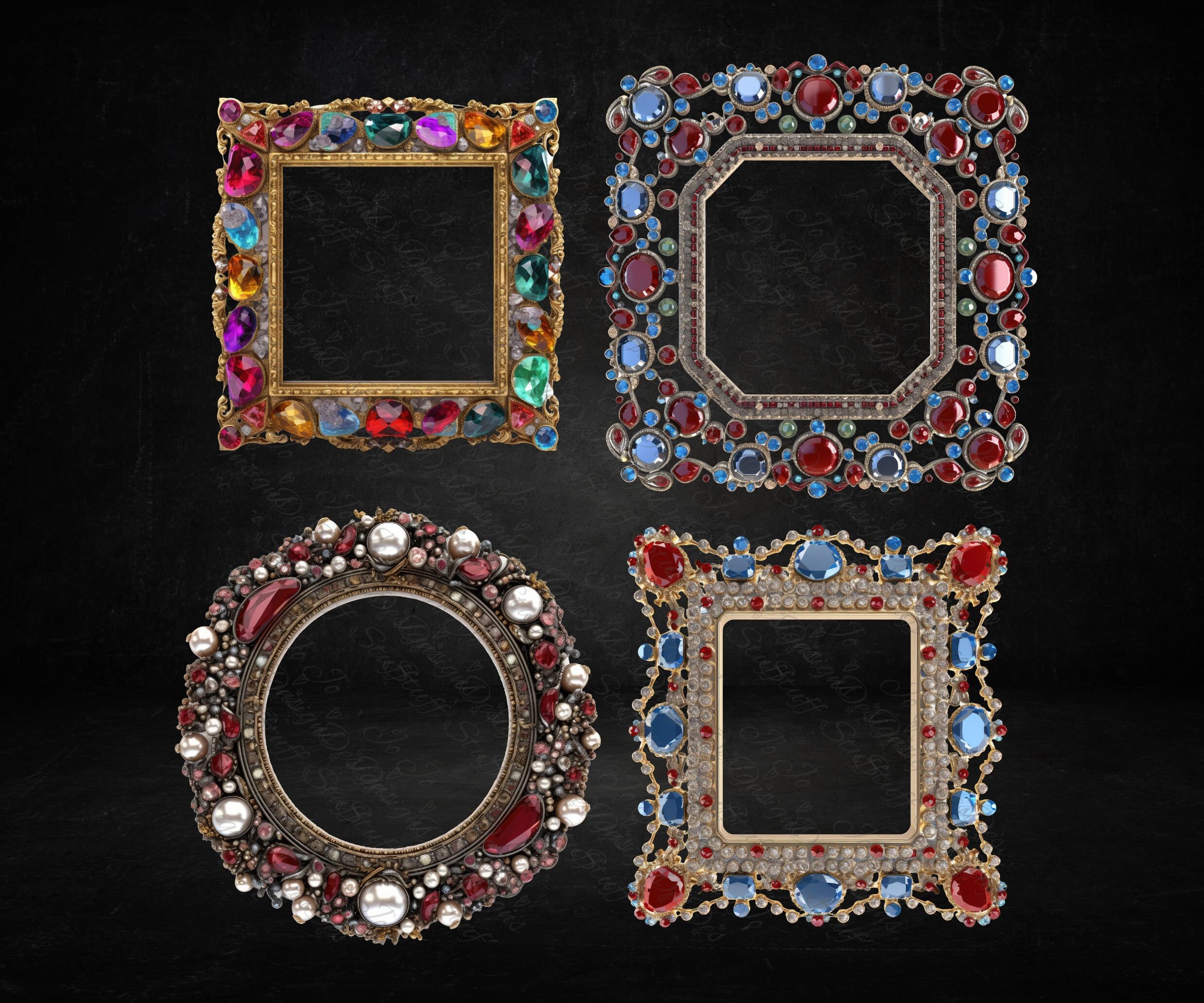 Gemstone & Jewelry Frames - Printable Elegant Frames, Junk Journal ...