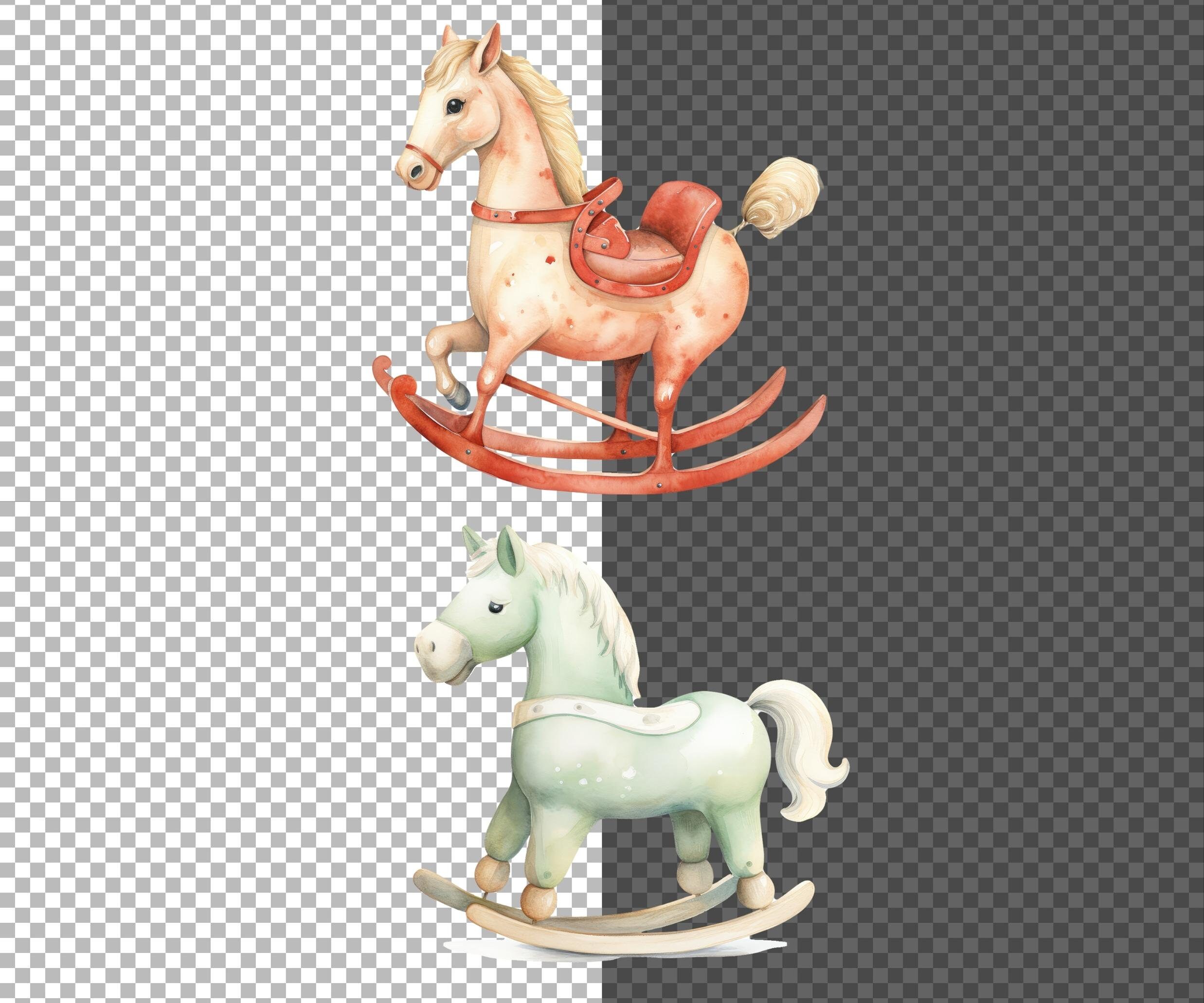 Rocking Horse Watercolor Clipart Baby Shower, Pony Birthday Clipart for ...