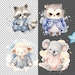 Watercolor Baby Animals in Pajamas Clipart, Chubby Cute Animal Png ...