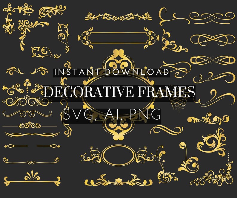 Frames SVG, Swirl Frames SVG, Frames Cut Files, Frames Silhouette ...