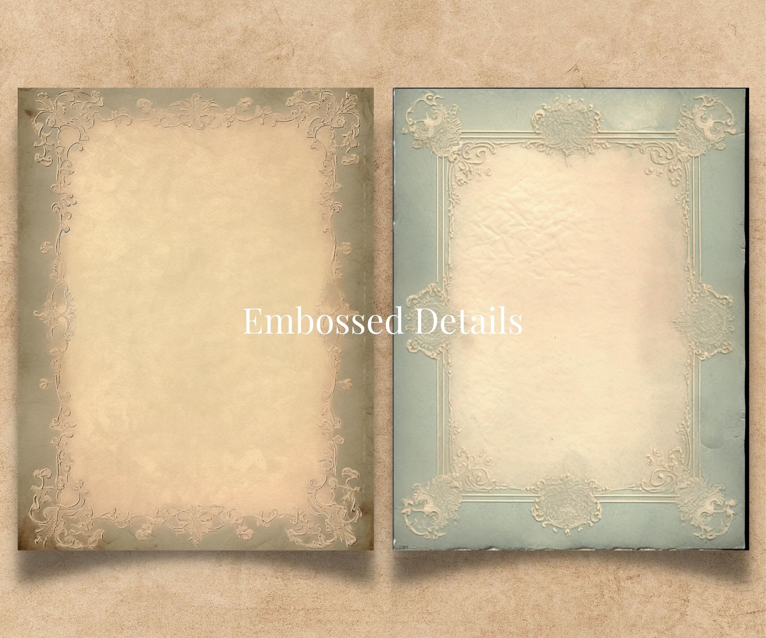 Embossed Junk Journal Paper Set of 12 blue Paper Texture - Etsy