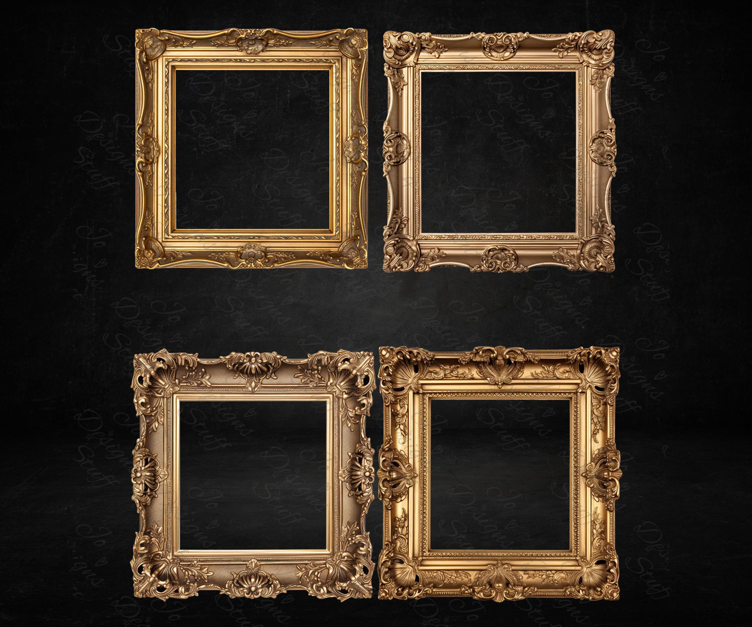 Antique Gold Frames - Digital Downloads, Junk Journal, Scrapbook ...