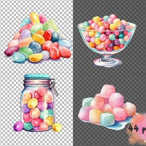 Candy Clipart Collection, Watercolor Candy Variety Pack, Gummy Bears ...