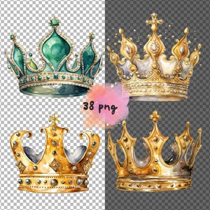 Crown Clipart, Fantasy Crown Watercolor Clipart,cartoon Pastel Pink ...