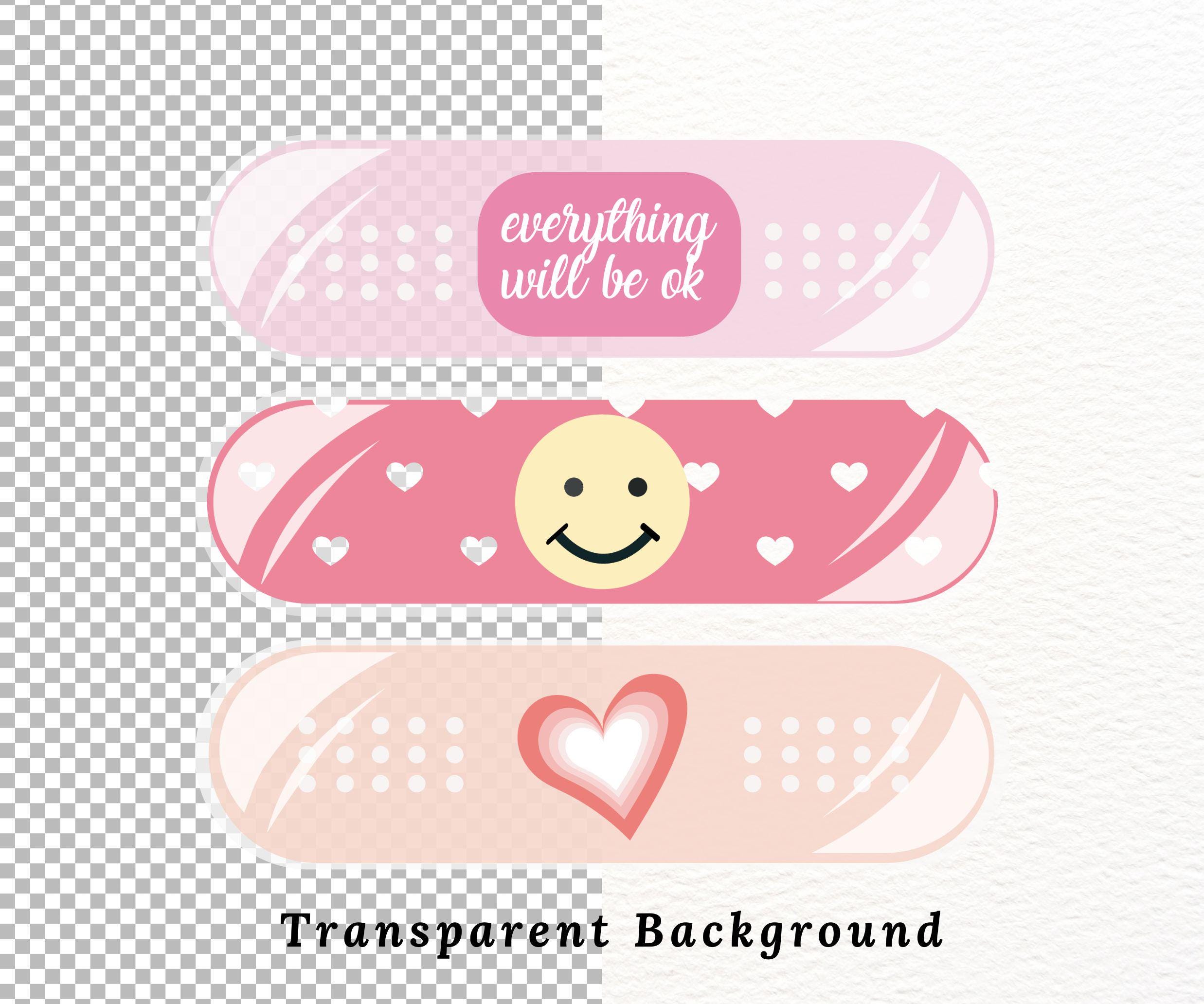 Pastel Bandage Clipart PNG Digital Download Cute Kawaii Bandaid ...