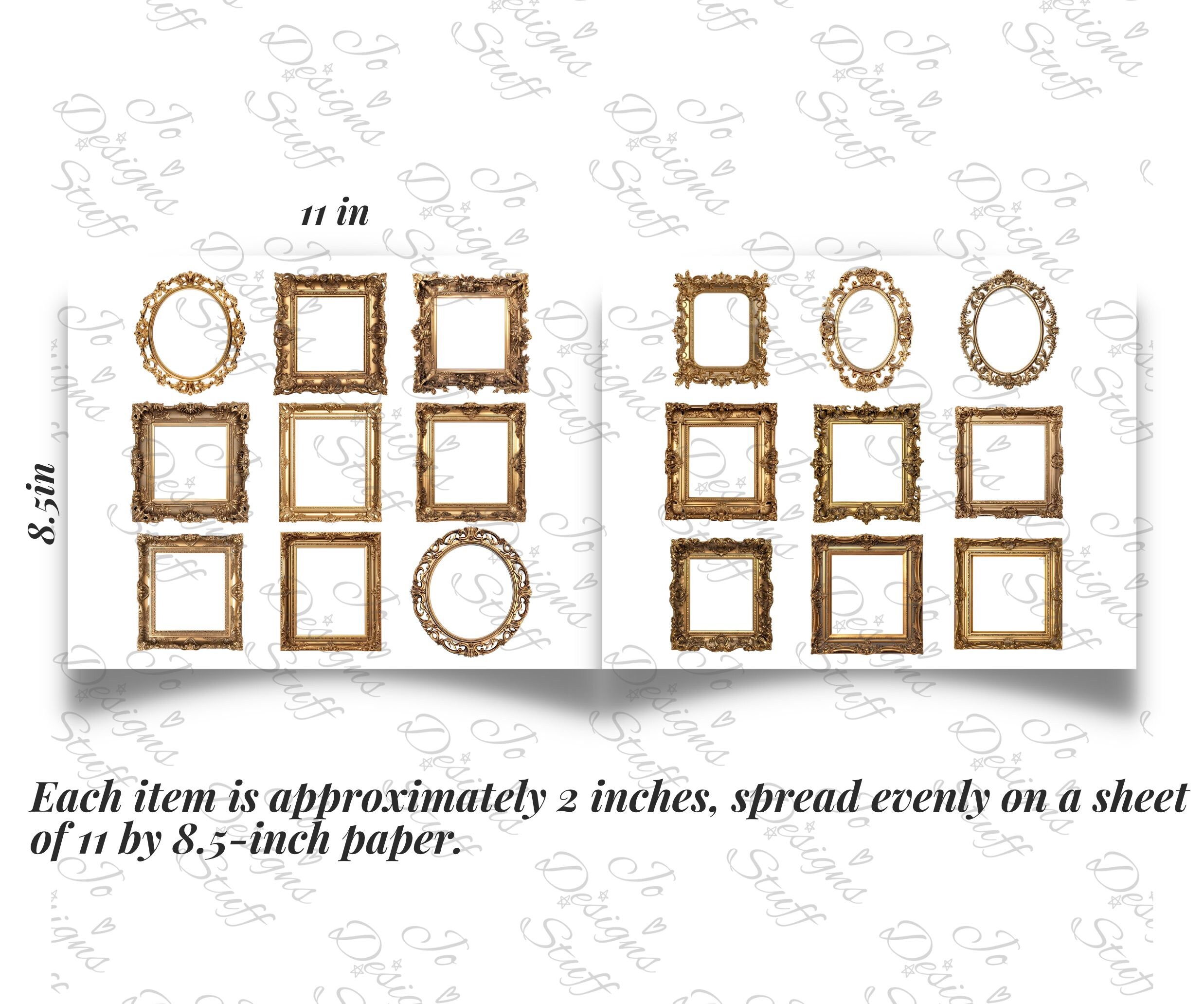 Antique Gold Frames - Fussy Cuts, Junk Journal, Scrapbook, Collage ...