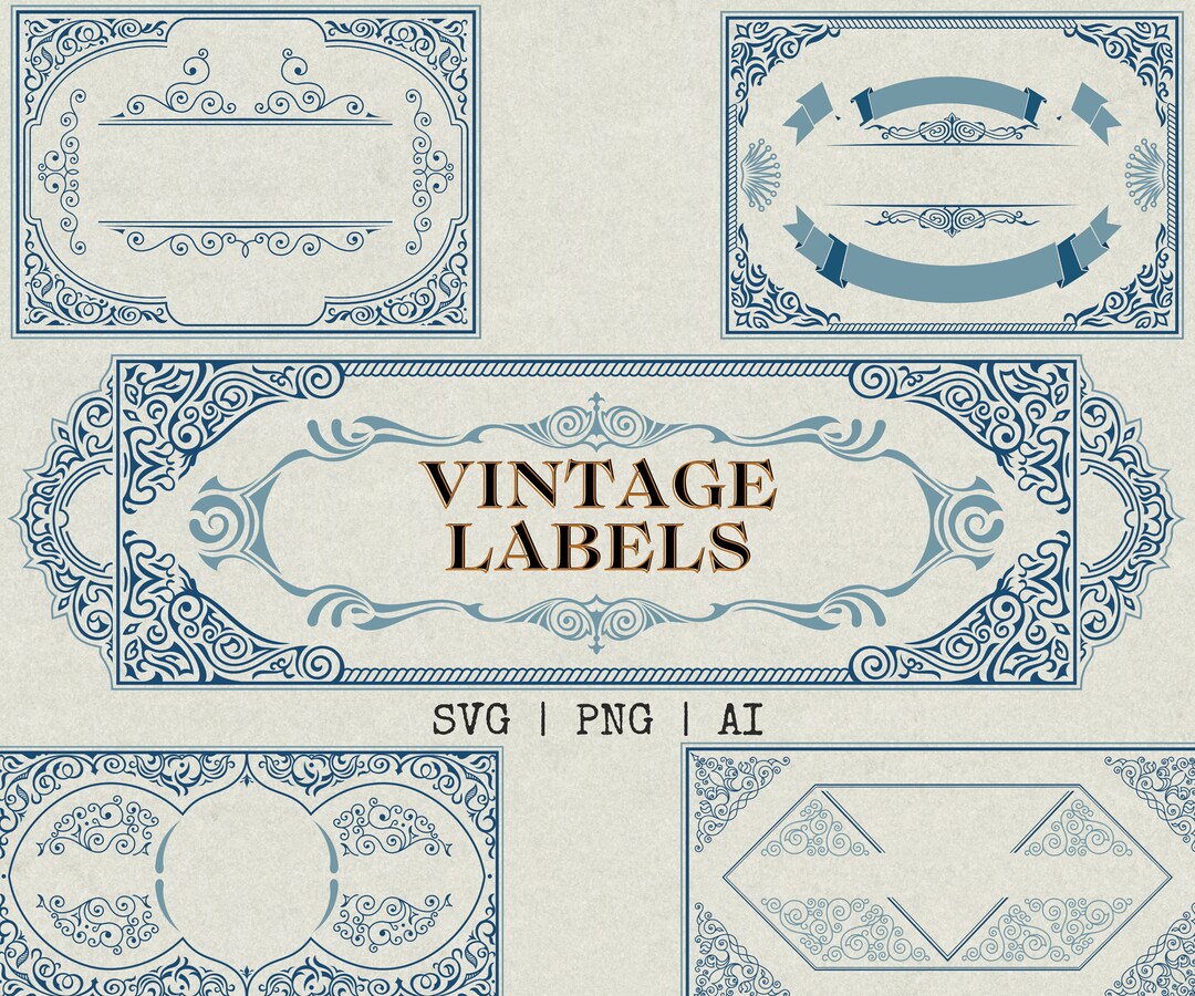 Vintage Labels - Elegant Frame Designs in PNG, SVG, AI Formats for ...