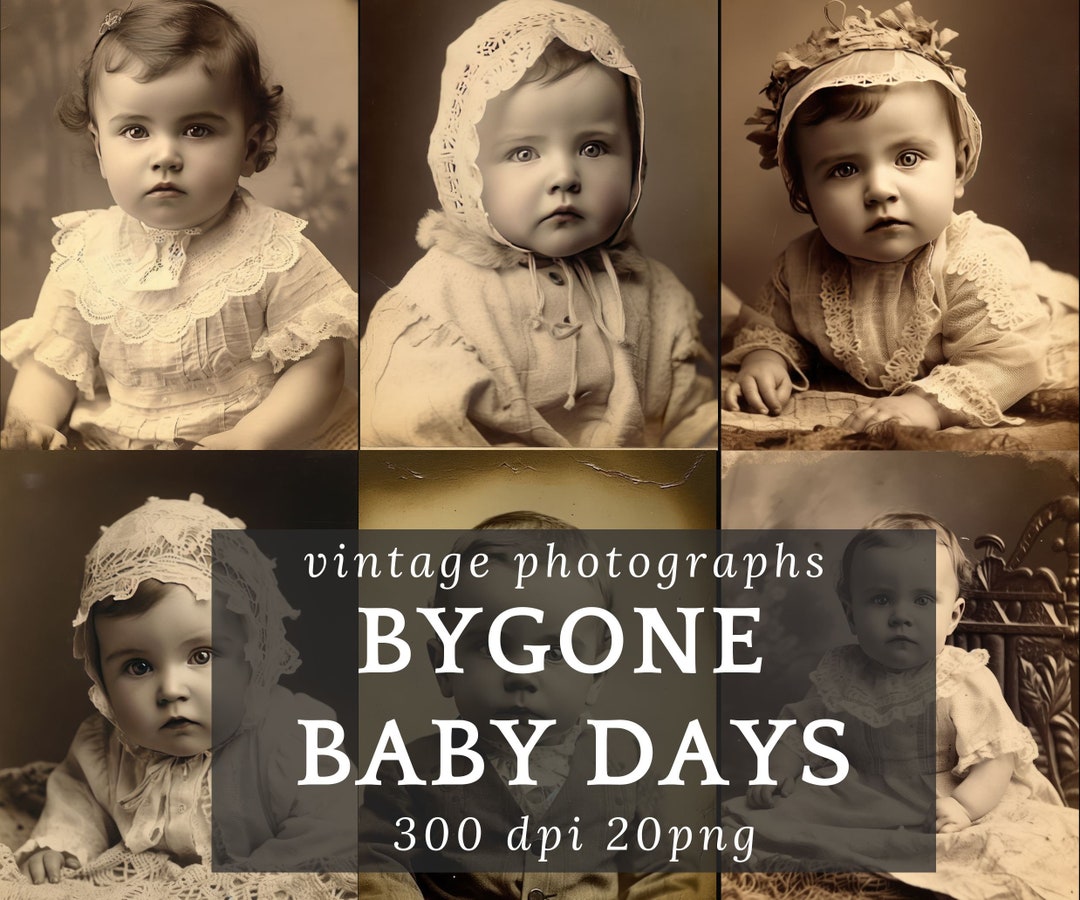 Victorian Old Vintage Baby Photos, Junk Journal Embellishments, 300 DPI ...