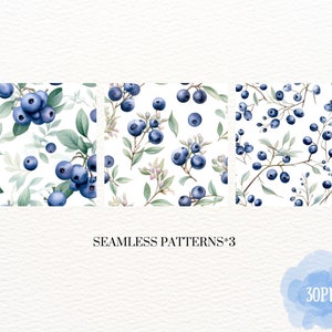 Blueberry Watercolor Clipart, Decorative Frame, Line, Leaf, Fruit ...