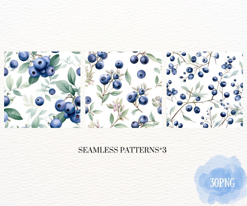 Blueberry Watercolor Clipart, Decorative Frame, Line, Leaf, Fruit ...