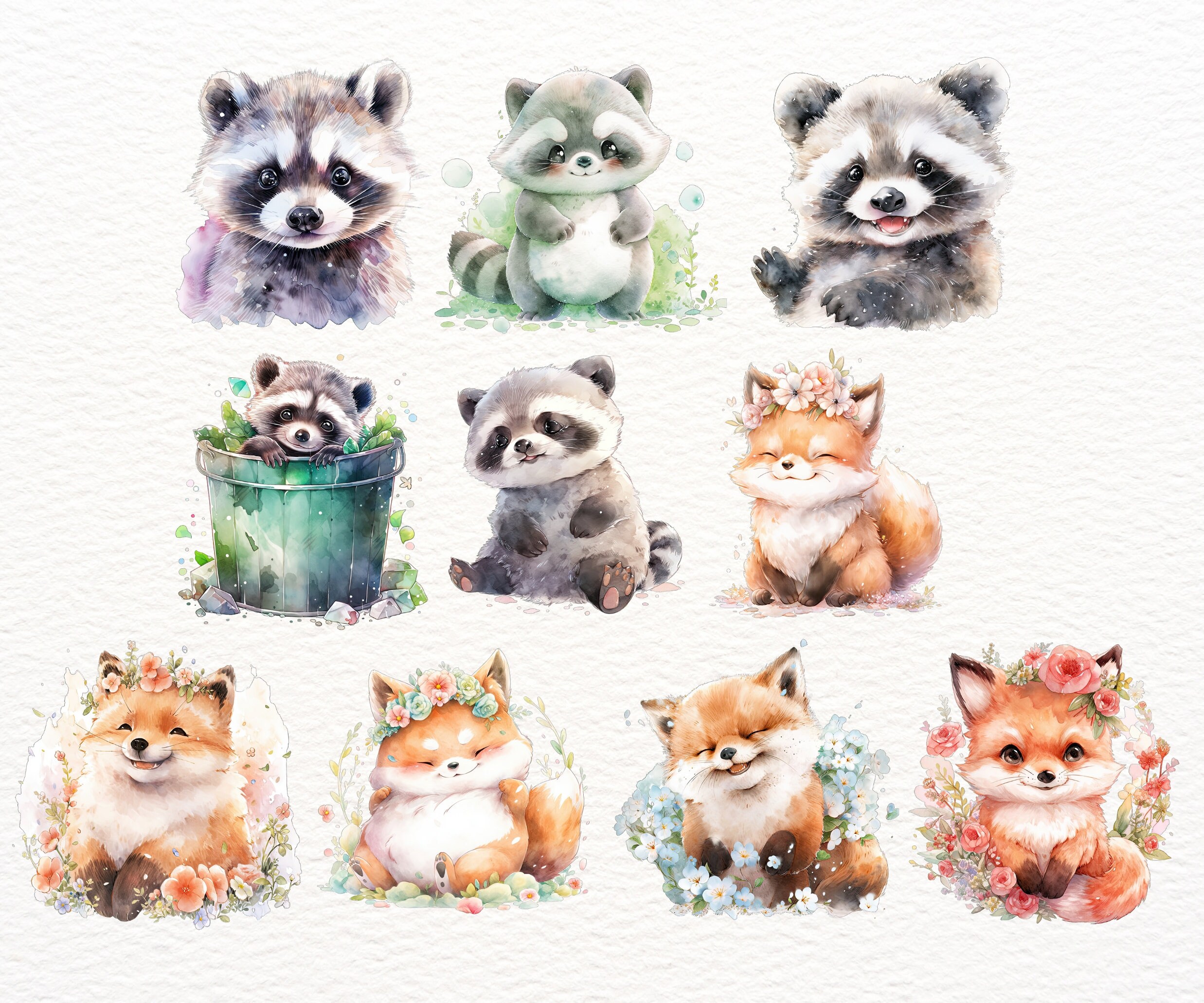 Watercolor Clipart of Cute Zoo Animal Png, Chubby Baby Animal Clipart ...