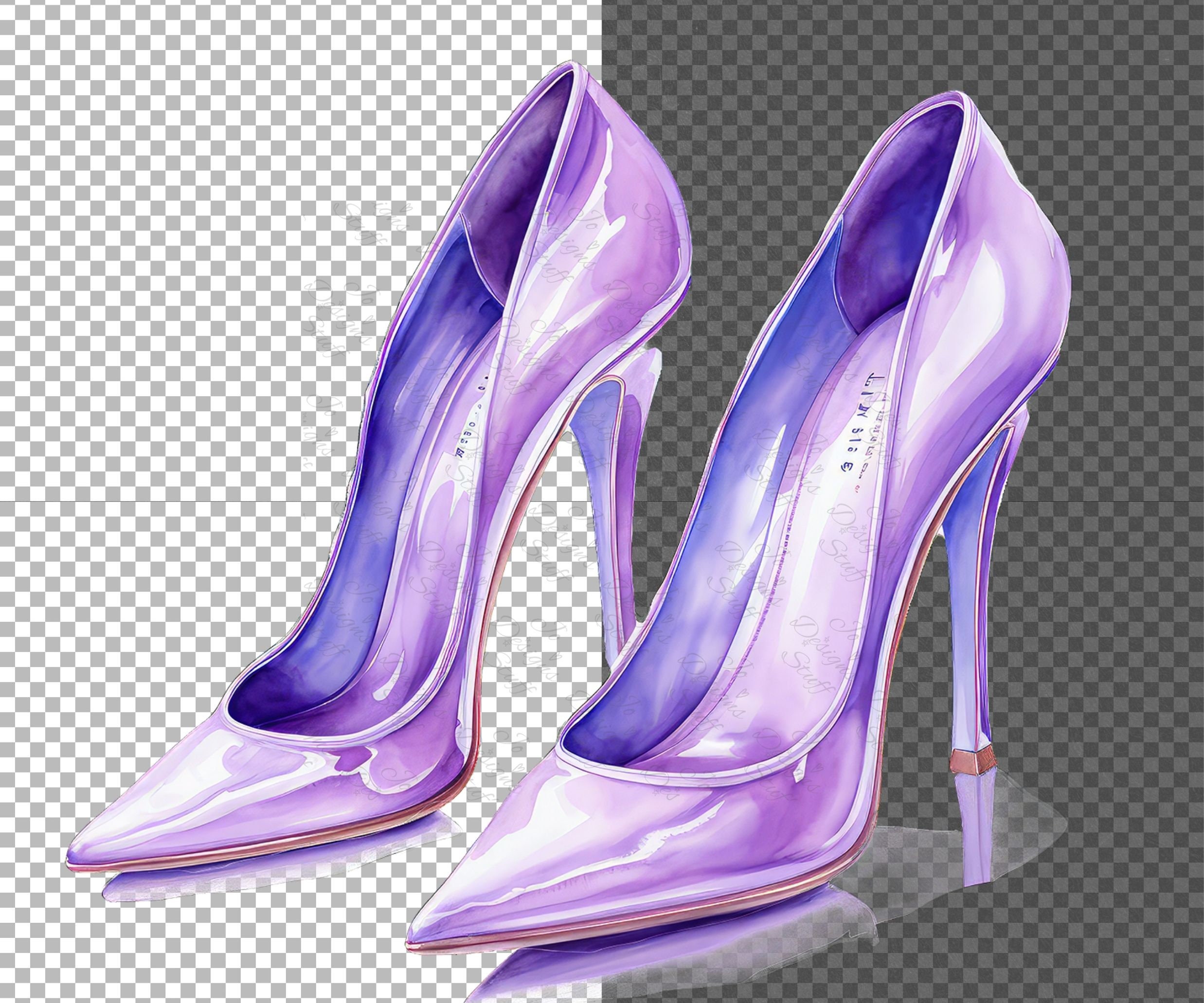 Watercolor High Heels Clipart Colorful Womens Shoes Bridal - Etsy