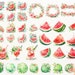 Watermelon Watercolor Clipart, Decorative Frame, Line, Leaf, Fruit ...