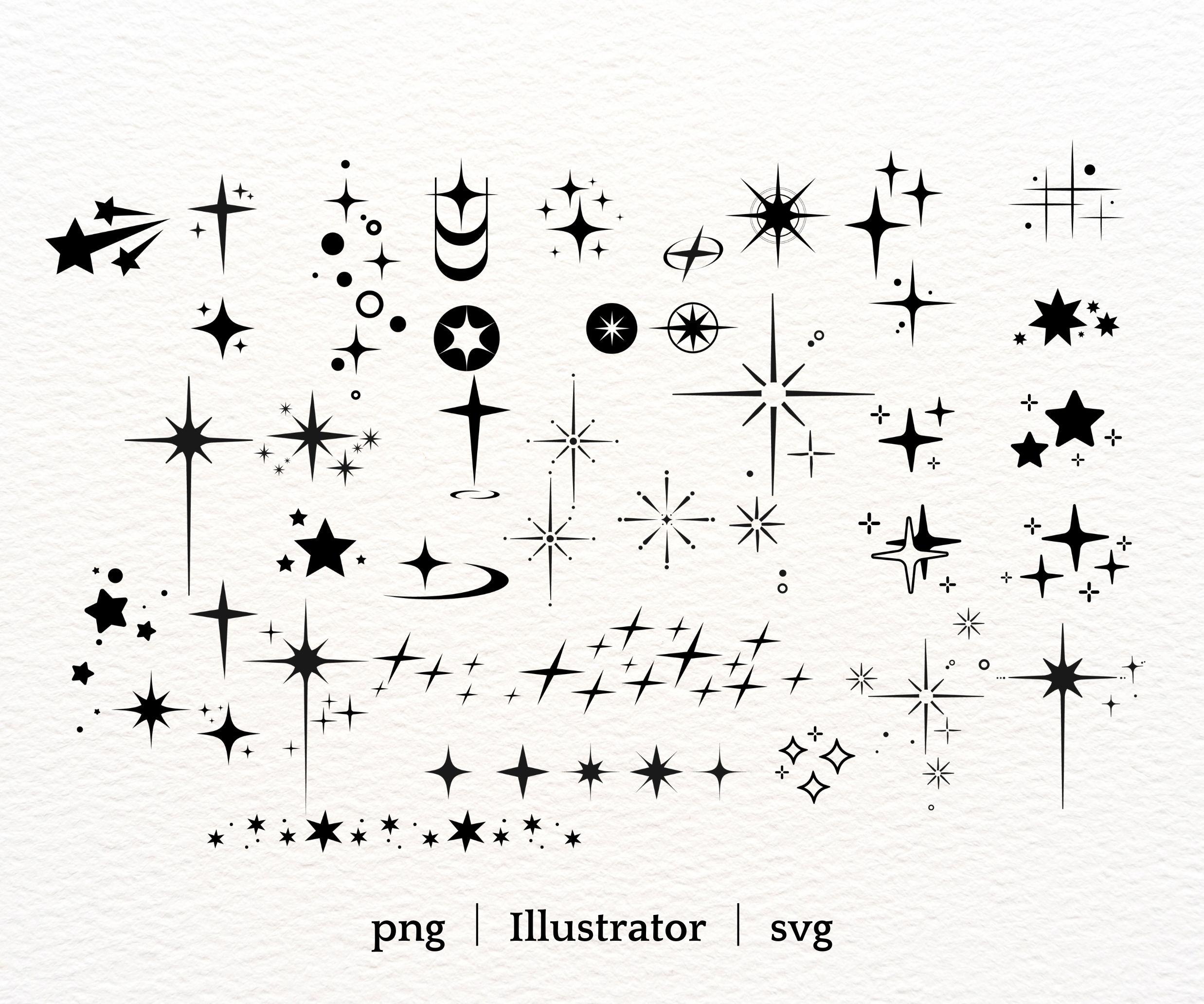 Star Sparkle Clipart Bundle 180 Designs SVG and PNG Transparent ...