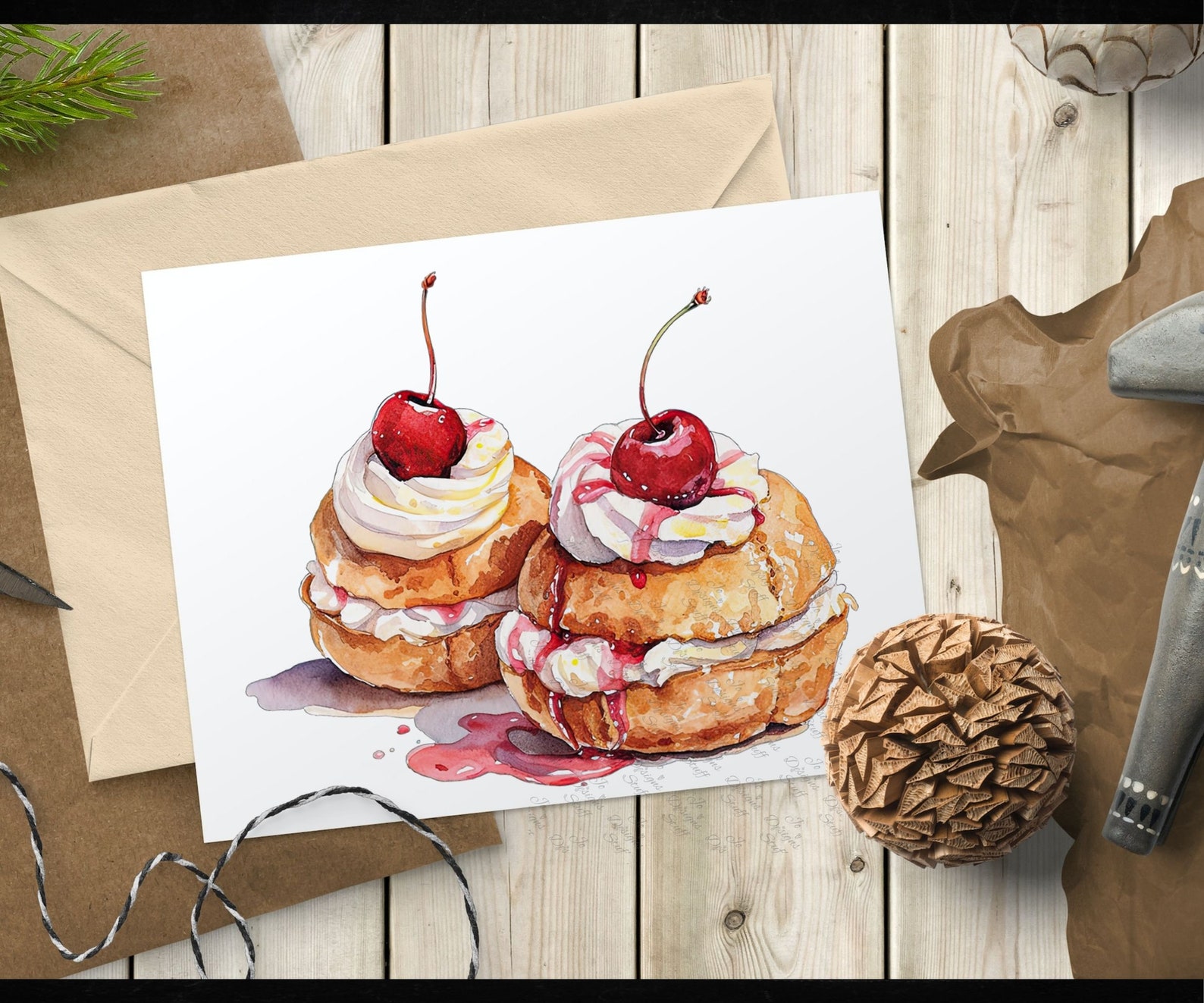 Bakery Food Clipart Collection Vintage Watercolor Pastry, Bread ...
