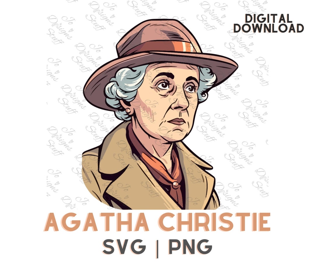 Agatha Christie Svg Png, Cartoon Agatha Christie Clipart Vector, Cut ...