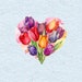 Heart-shaped Tulip PNG Clipart - Watercolor Spring Floral Bouquets for ...